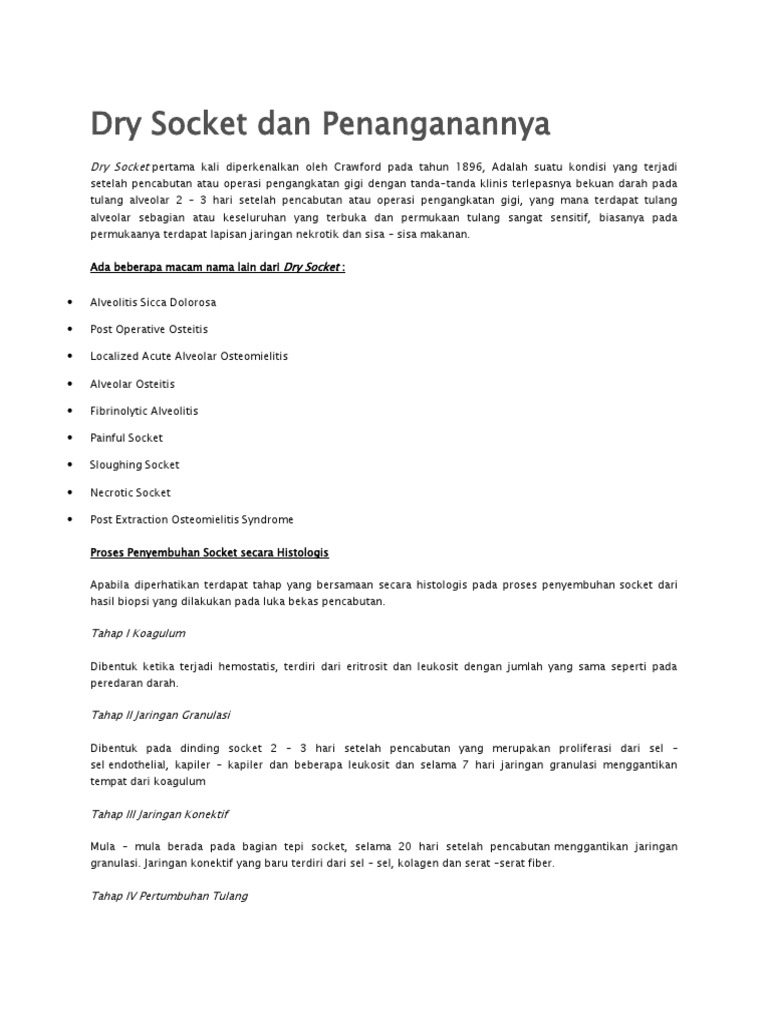 Dry Socket | PDF