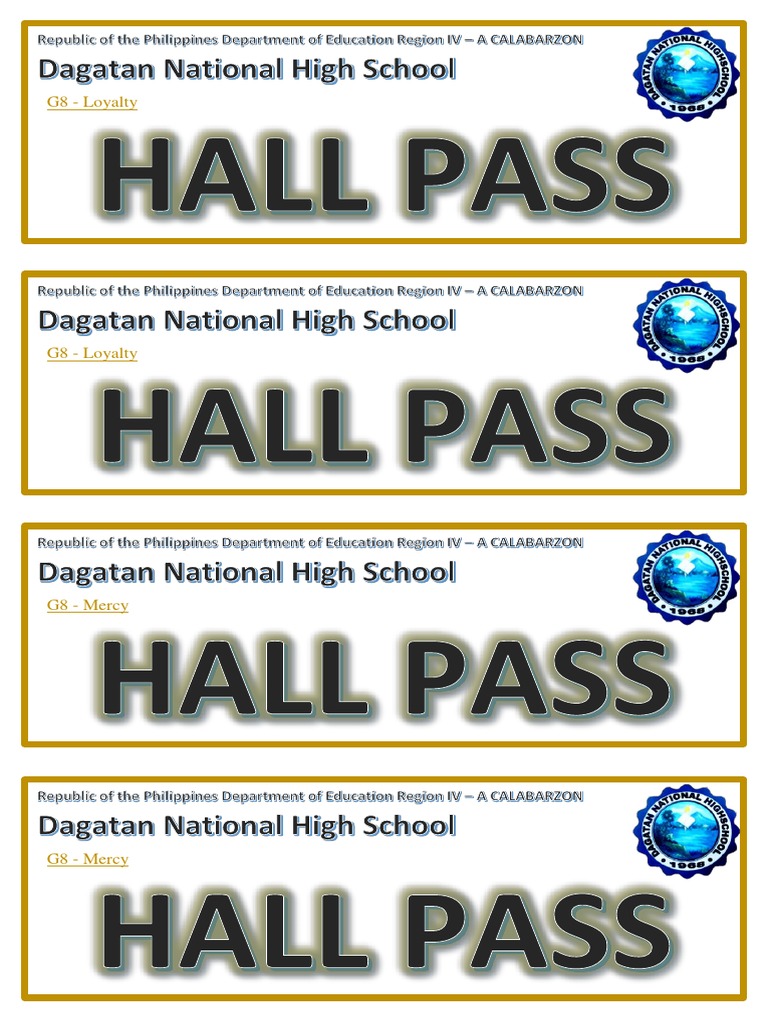 Hall Pass for G8-G10 Values | PDF