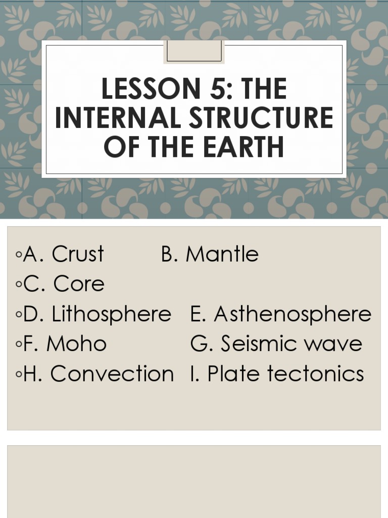 Lesson 5: The Internal Structure of The Earth | PDF