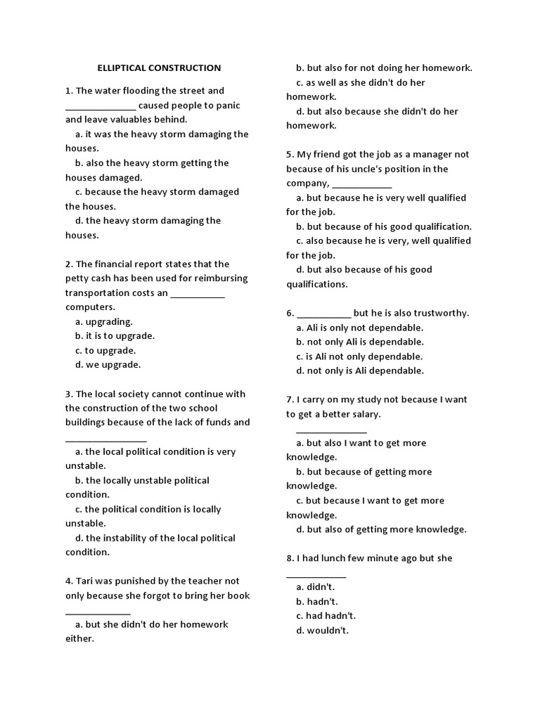 Elliptical Construction | PDF | Learning