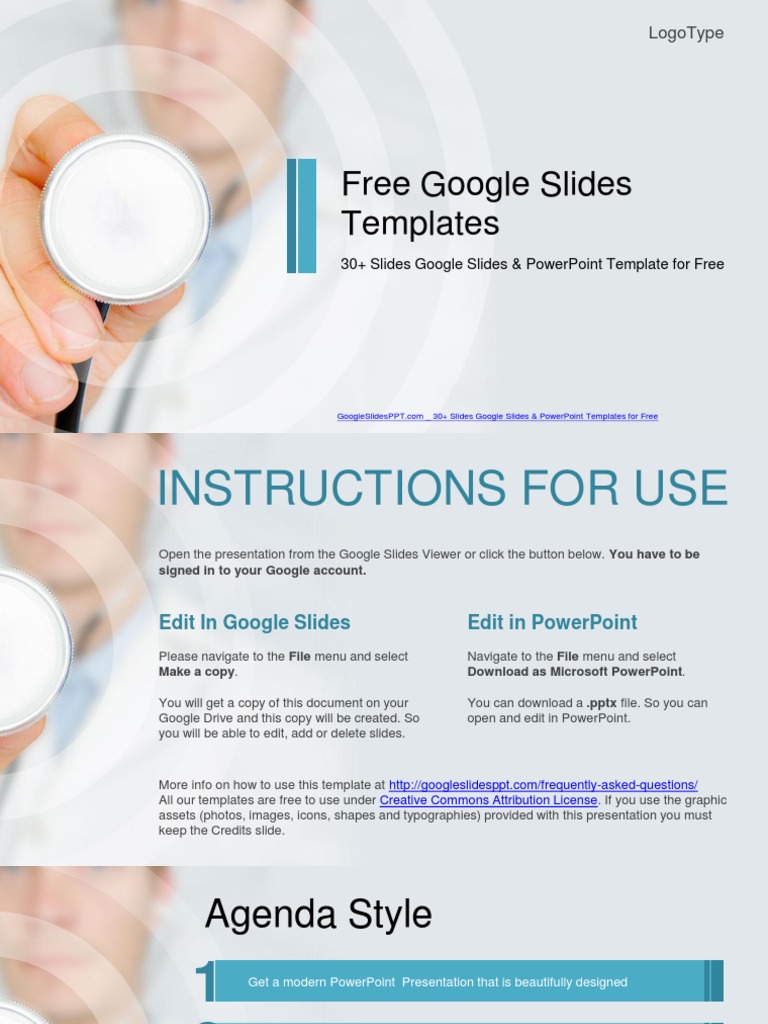 Medical Doctor With Stethoscope Google Slides & PowerPoint Template ...