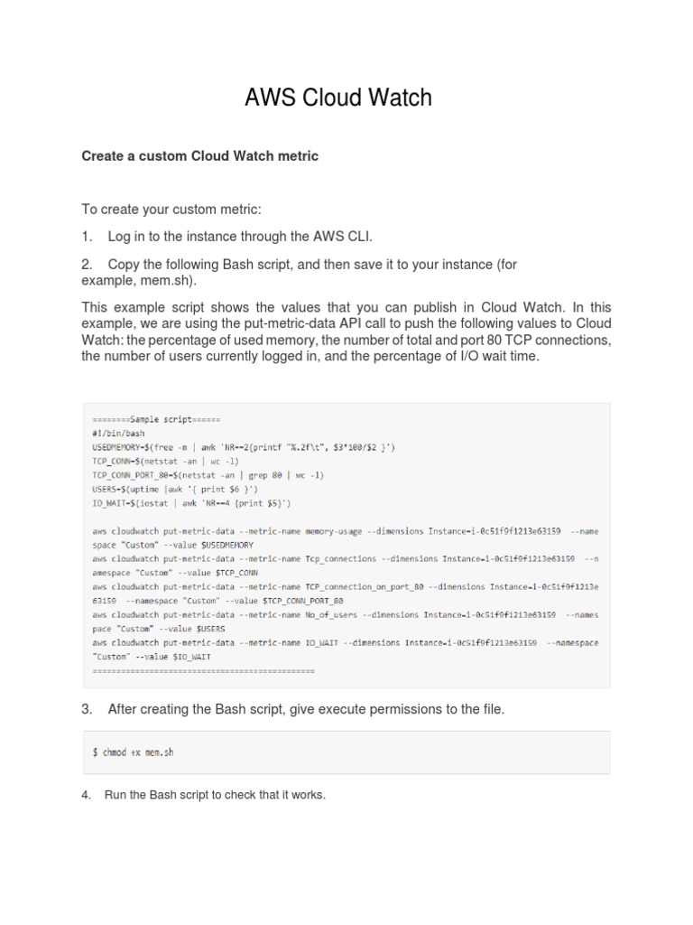 AWS Cloudwatch | PDF | Cloud Computing | Command Line Interface