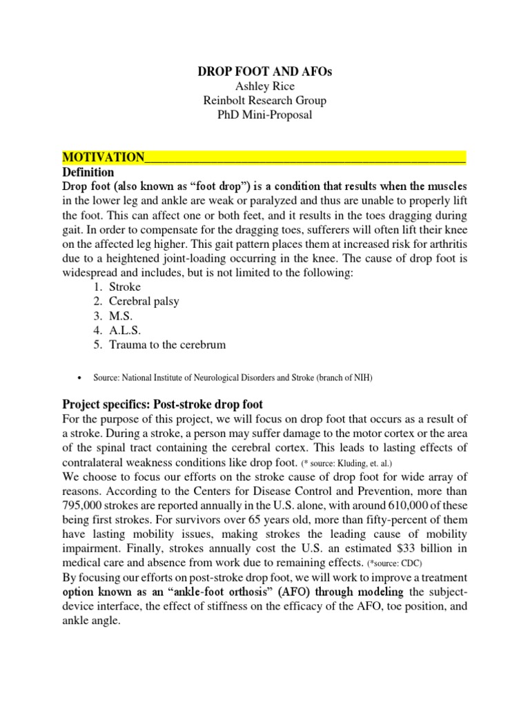 Drop Foot and Afos | PDF | Stroke | Cerebral Palsy