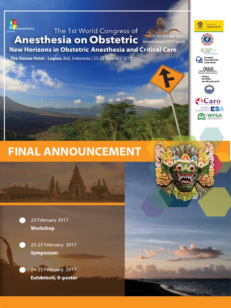 WCAO 2017 Final Ann | PDF | Anesthesia | Childbirth