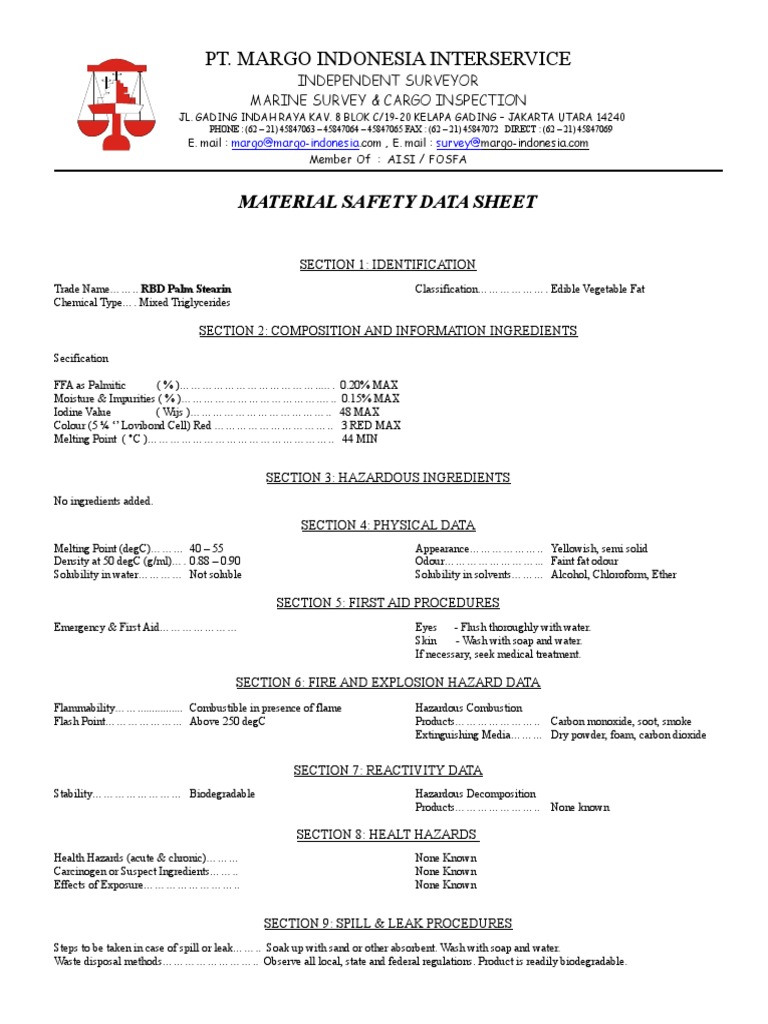 MSDS RBDPS | PDF | Water | Chemical Substances
