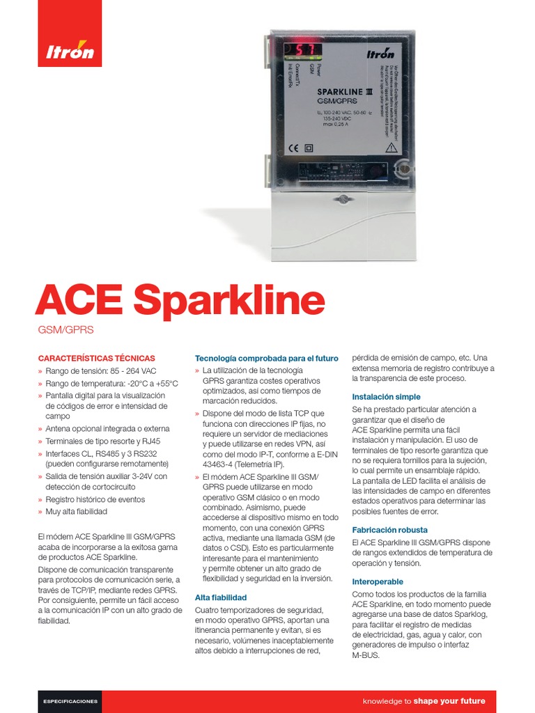 Sparkline III Gsm-Gprs Es | PDF | paquete general de Radio sevicio | Gsm