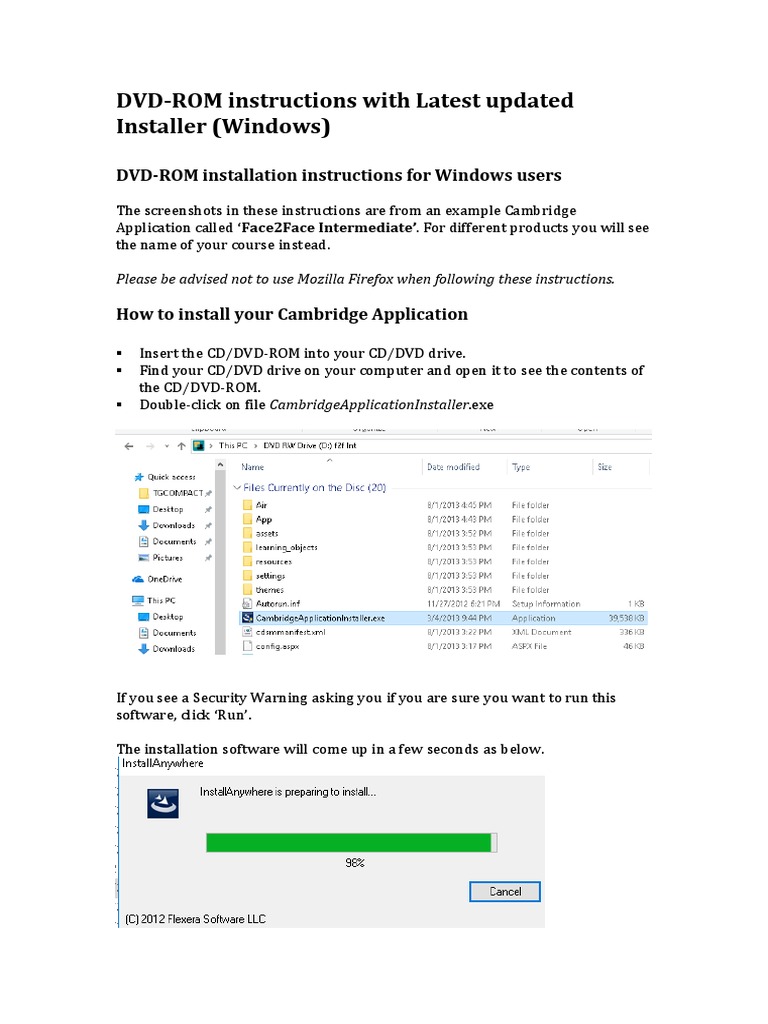 DVD Installation Instructions for Windows | PDF | Installation ...