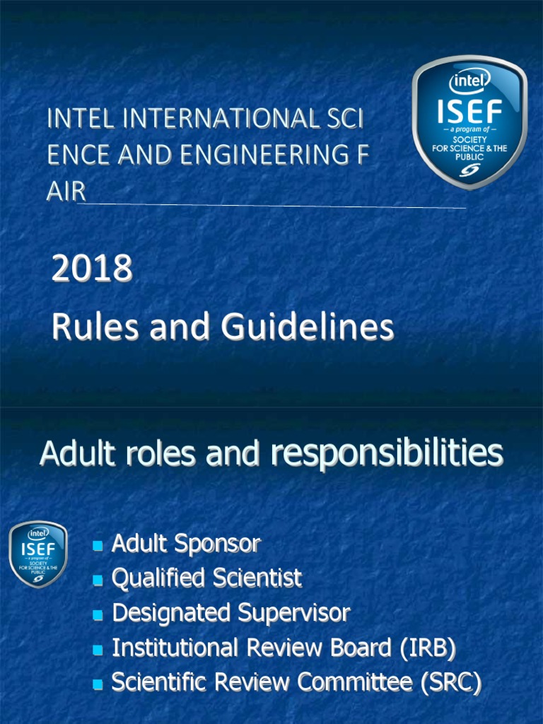 ISEF 2018 Rules and Guidelines Overview | PDF | Institutional Review ...