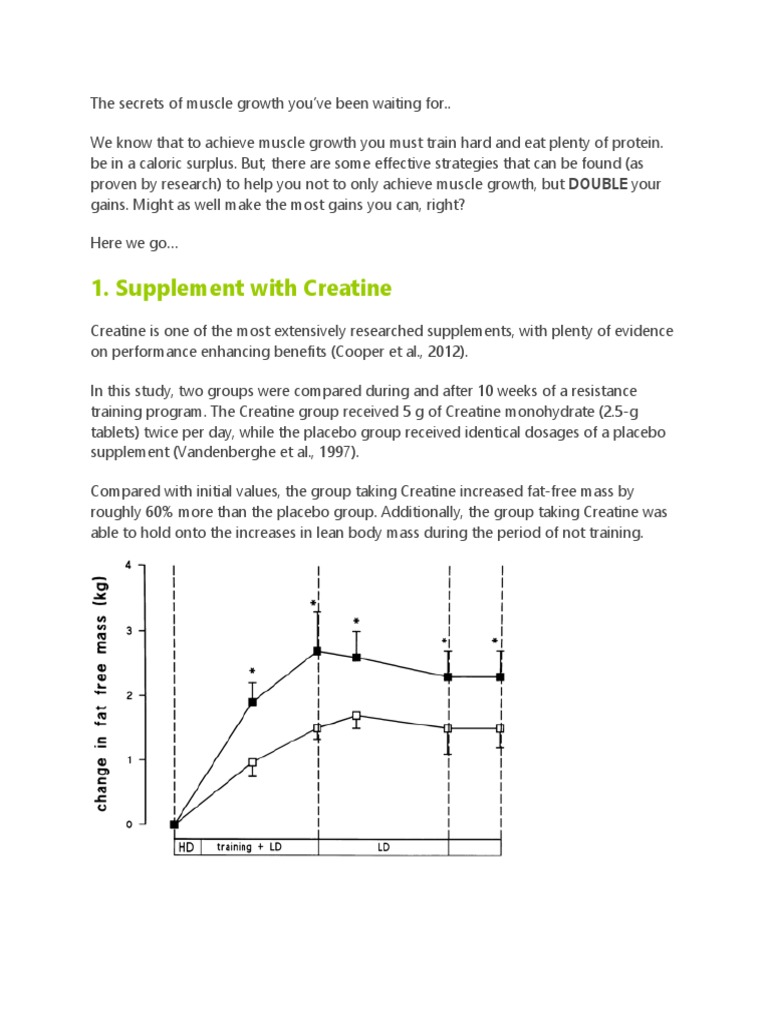 Supplement With Creatine | PDF | Strength Training | Muscle Hypertrophy