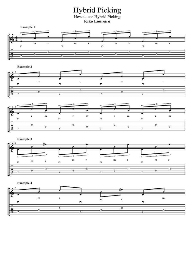 How To Use Hybrid Picking1 1 | PDF | Guitar Family Instruments | Guitars