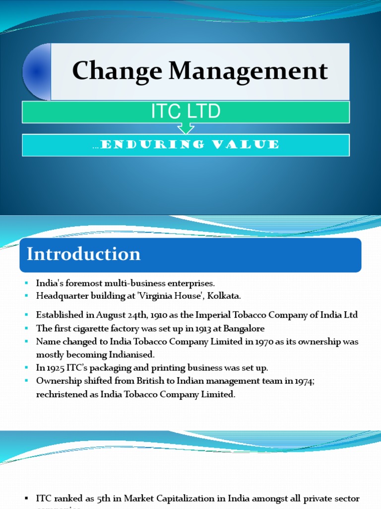 Change Management: Itc LTD | PDF | Economies | Business