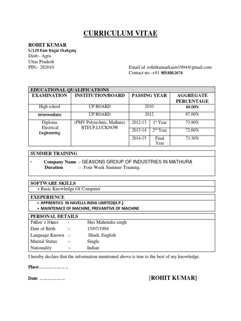 Resume Rohit Kumar | PDF