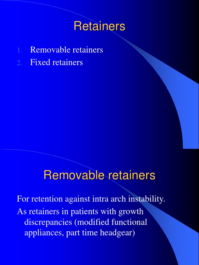 Retainer | PDF | Orthodontics | Dental Implant