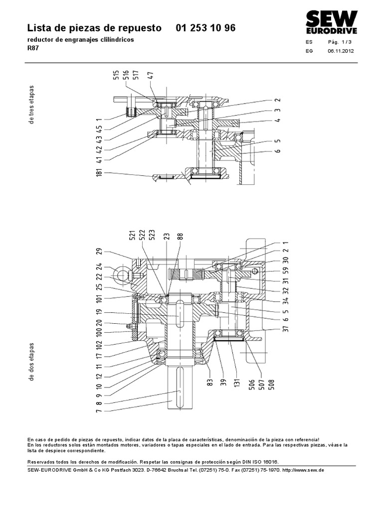 Despiece Reductor R87 PDF | PDF | Engranaje | Eje