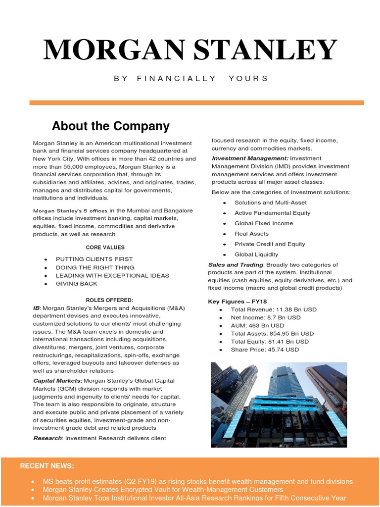 Morgan Stanley: About The Company | PDF | Morgan Stanley | Stocks