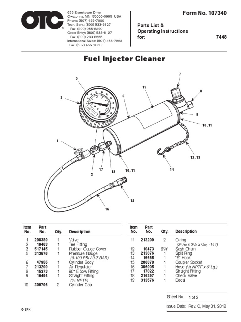 Fuel Injector Cleaner: Form No. 107340 | PDF | Throttle | Fuel Injection