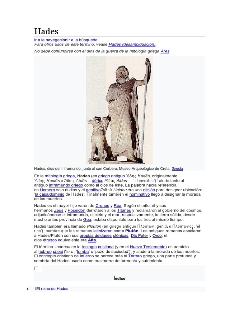 Hades | PDF | infierno | Mitologia Europea