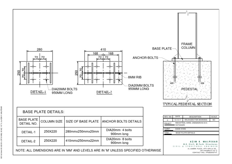 Base Plate Details | PDF