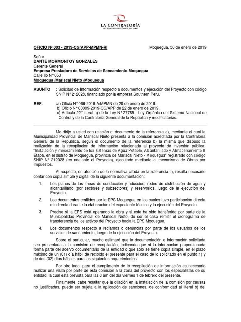 Oficio 003 Pedido EPS | PDF | Gobierno | Bienestar