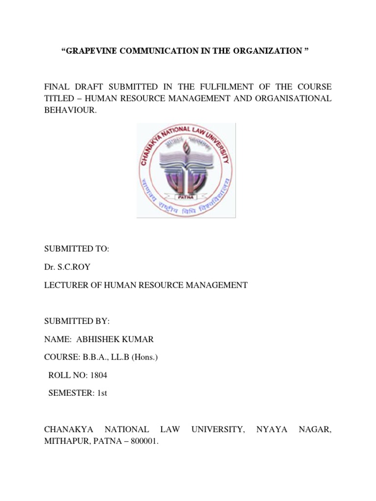 Grapevine Communication in The Organization | PDF