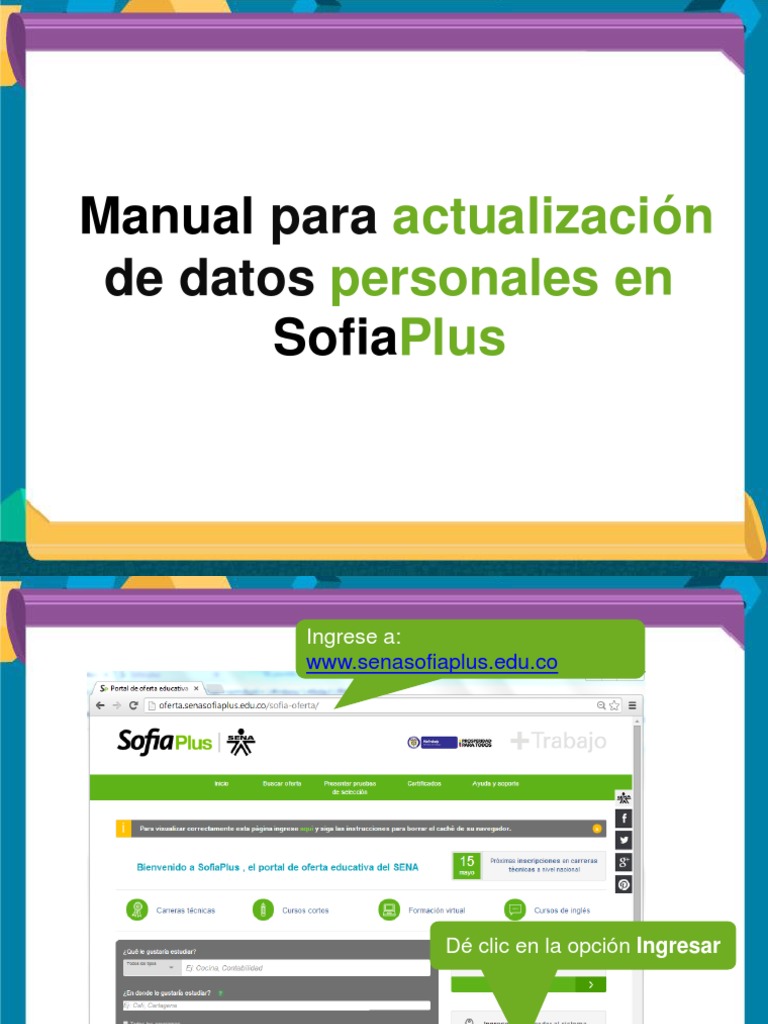 Manual de Actualización de Datos Sofia Plus | PDF