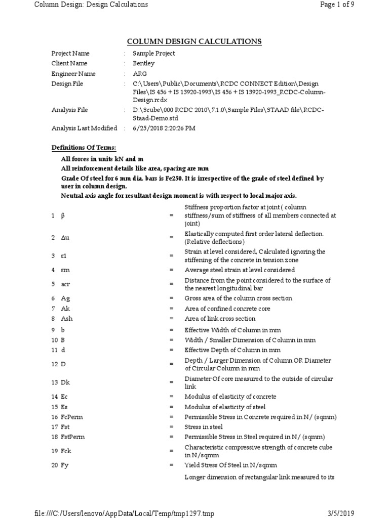 Column Design RCDC | PDF | Beam (Structure) | Column