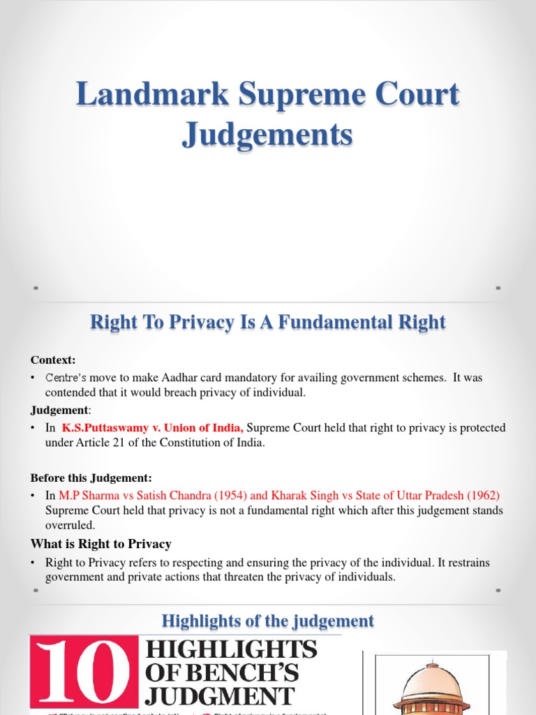 Supreme Court Judgements | PDF | Contempt Of Court | Justice