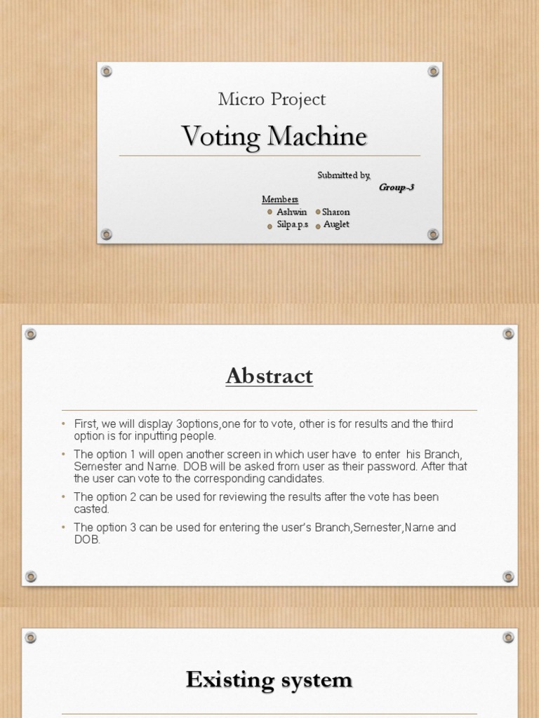 Micro Project: Voting Machine | PDF