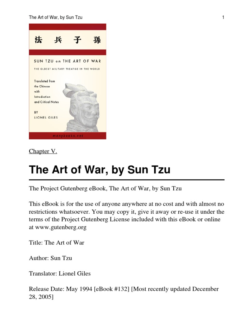Art of War Sun Tzu | PDF | The Art Of War | Sun Tzu