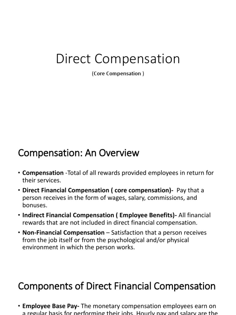 Understanding Direct Compensation Components | PDF | Employment | Wage