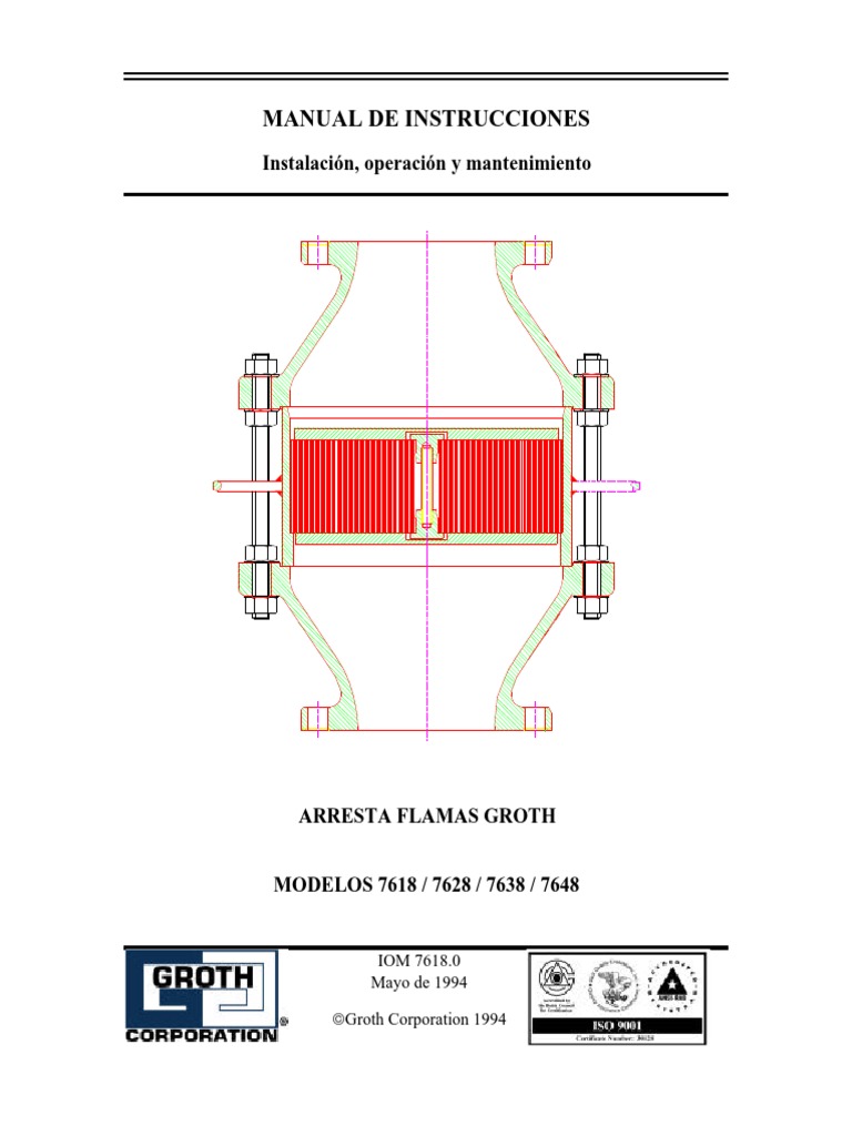 Manual de Arresta Flamas Groth | PDF | Aluminio | Tubería (transporte ...