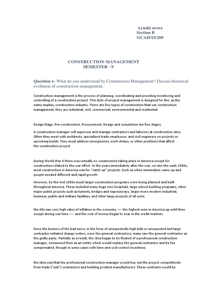 BCM | PDF | Construction Management | Project Manager