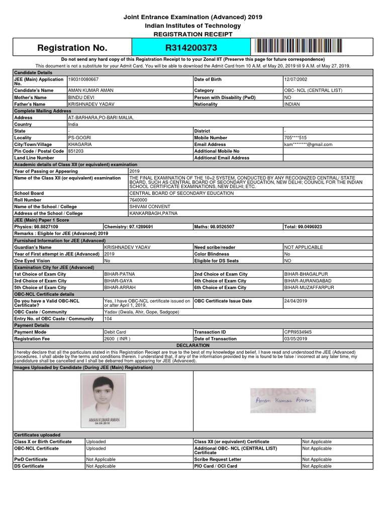 RegistrationReceipt 190310080667 | PDF | Business