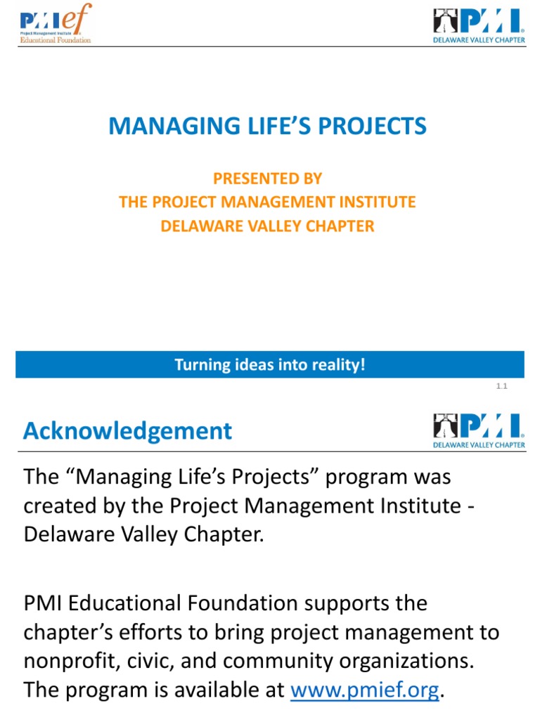 Project Management for Life Goals | PDF | Project Management | Risk