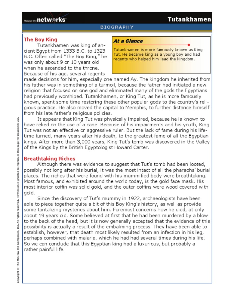 King Tut | PDF | Tutankhamun | Mummy