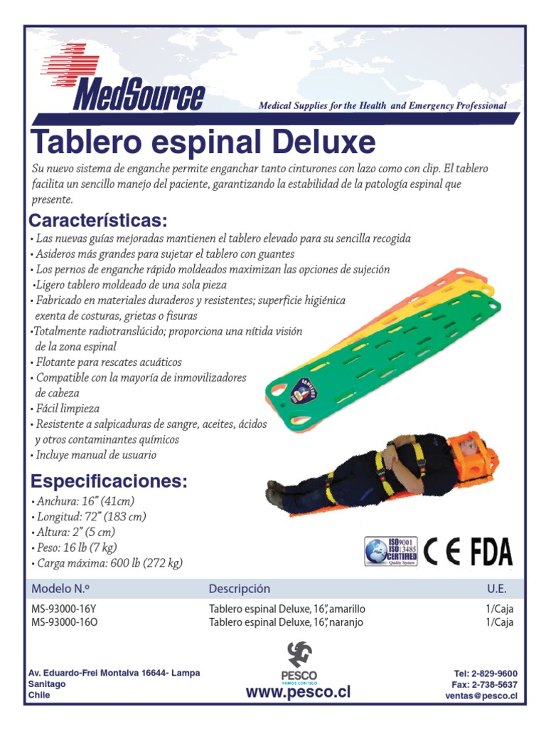 Ficha Tecnica Tabla Espinal | PDF