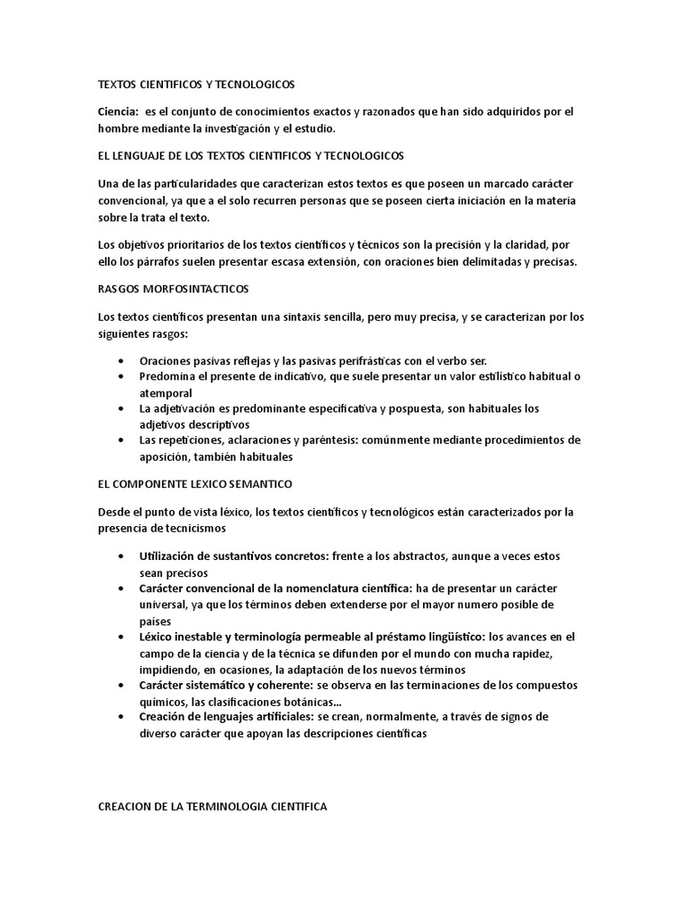 Textos Cientificos y Tecnologicos | PDF | Palabra | Science
