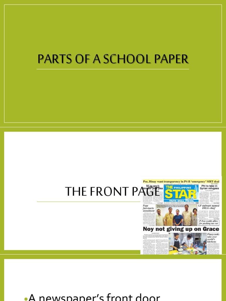 Parts of A School Paper | PDF