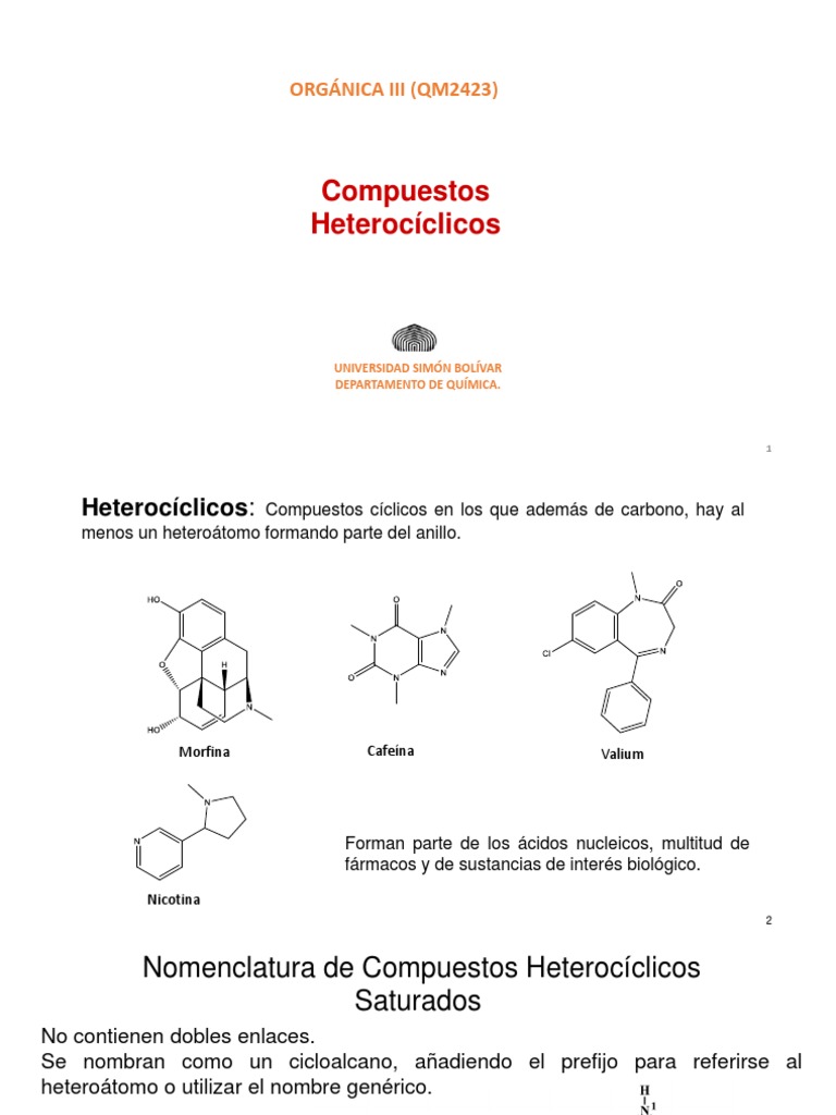Heterociclicos | PDF | Compuestos orgánicos | Compuestos de carbono