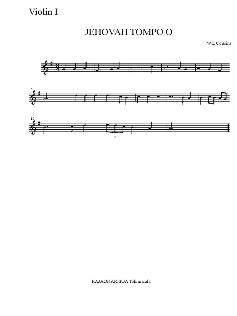 Finale 2002 - (JEHOVAH TOMPO O TAHIO - 001 Violin I) PDF | PDF