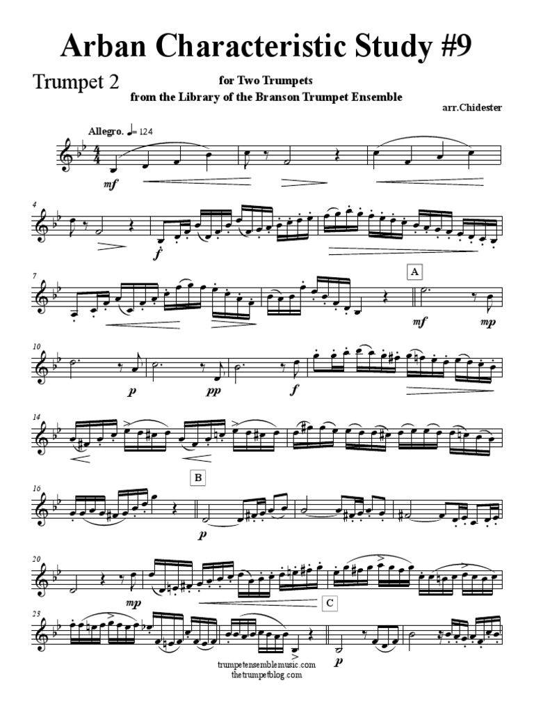 Arban Characteristic Study 9 For Two Trumpets Trumpet 2 | PDF