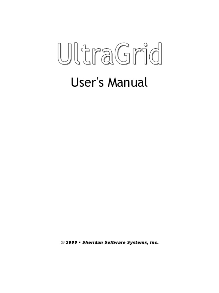 UltraGrid Manual | PDF | Hierarchy | Object (Computer Science)
