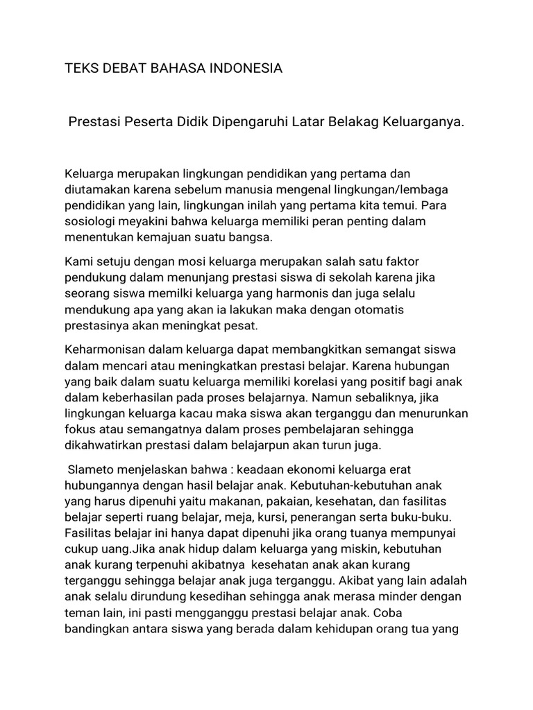Contoh Teks Debat | PDF