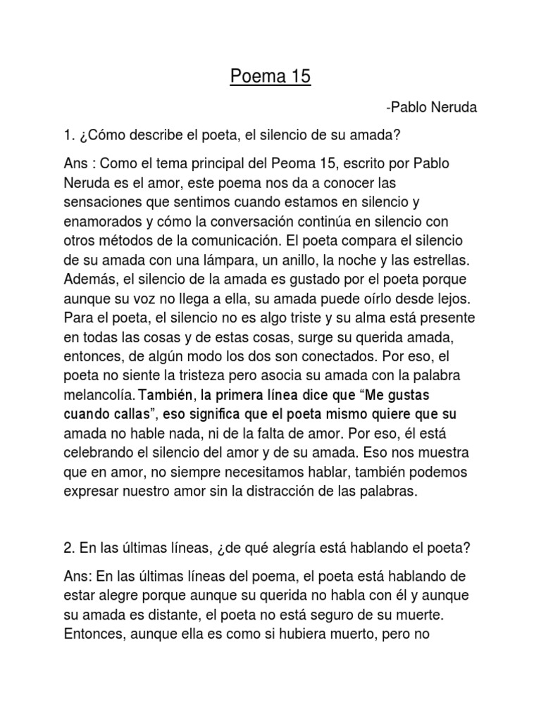 Poema 15 | PDF