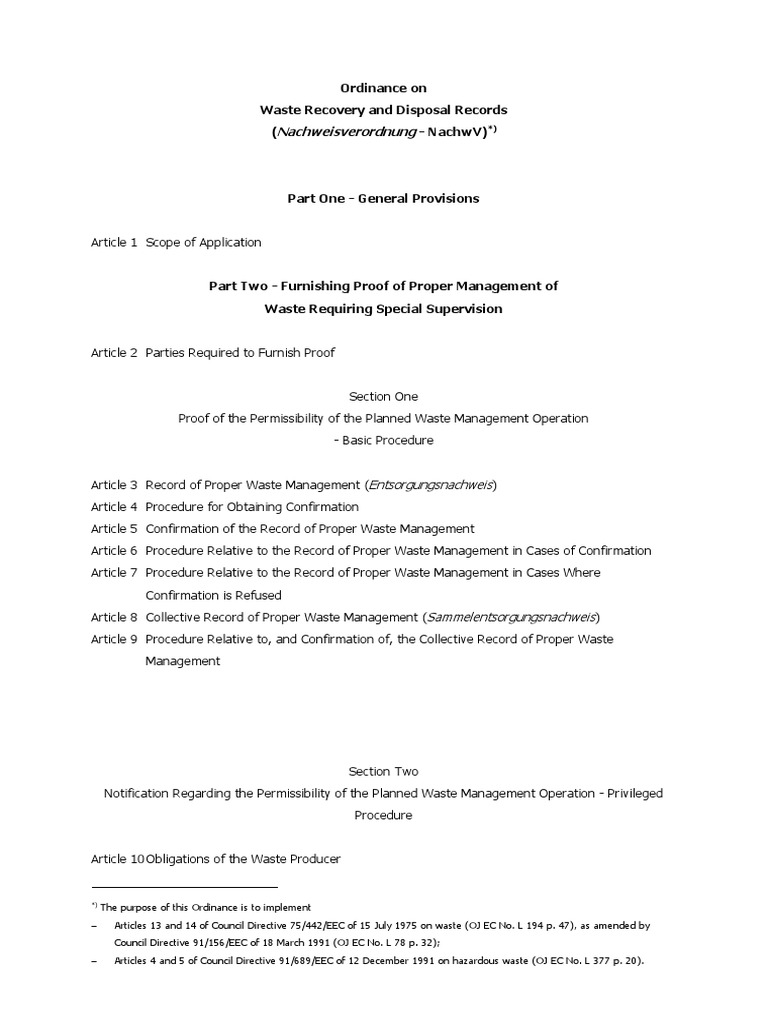 Waste Recover and Disposal Records | PDF | Waste Management | Waste