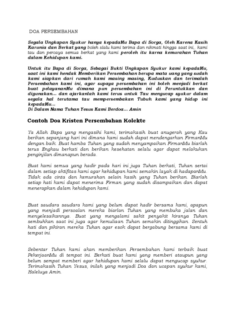 Doa Persembahan | PDF