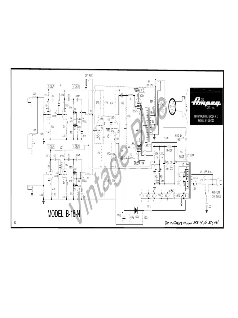 Ampeg b18n Schematic 1 65 PDF | PDF