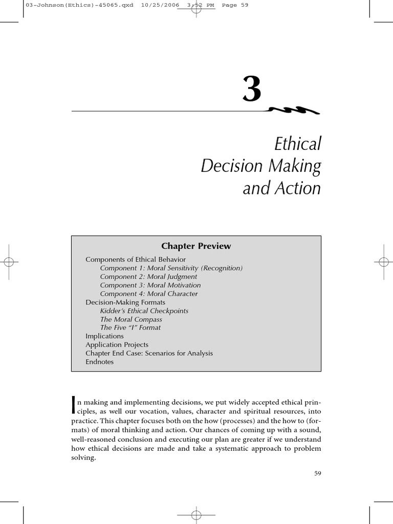 Ethical Decision Making and Action: Chapter Preview | PDF | Morality ...