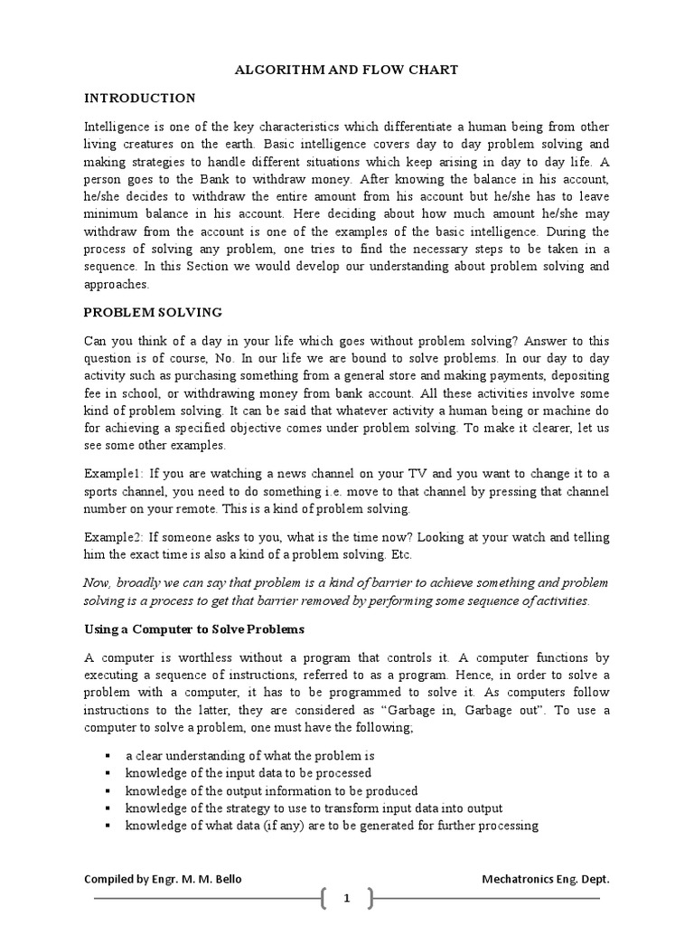 Algorithm and Flow Chart | PDF | Algorithms | Computer Program