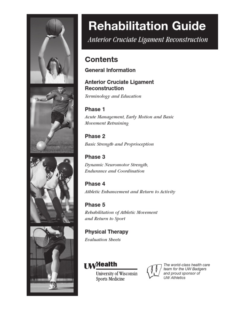 Rehabilitation Guide: Anterior Cruciate Ligament Reconstruction | PDF ...